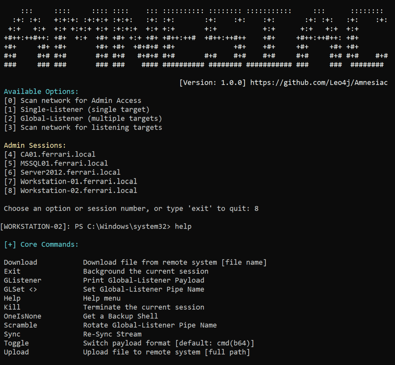 Amnesiac: lateral movement within active directory environments Amnesiac: lateral movement within active directory environments